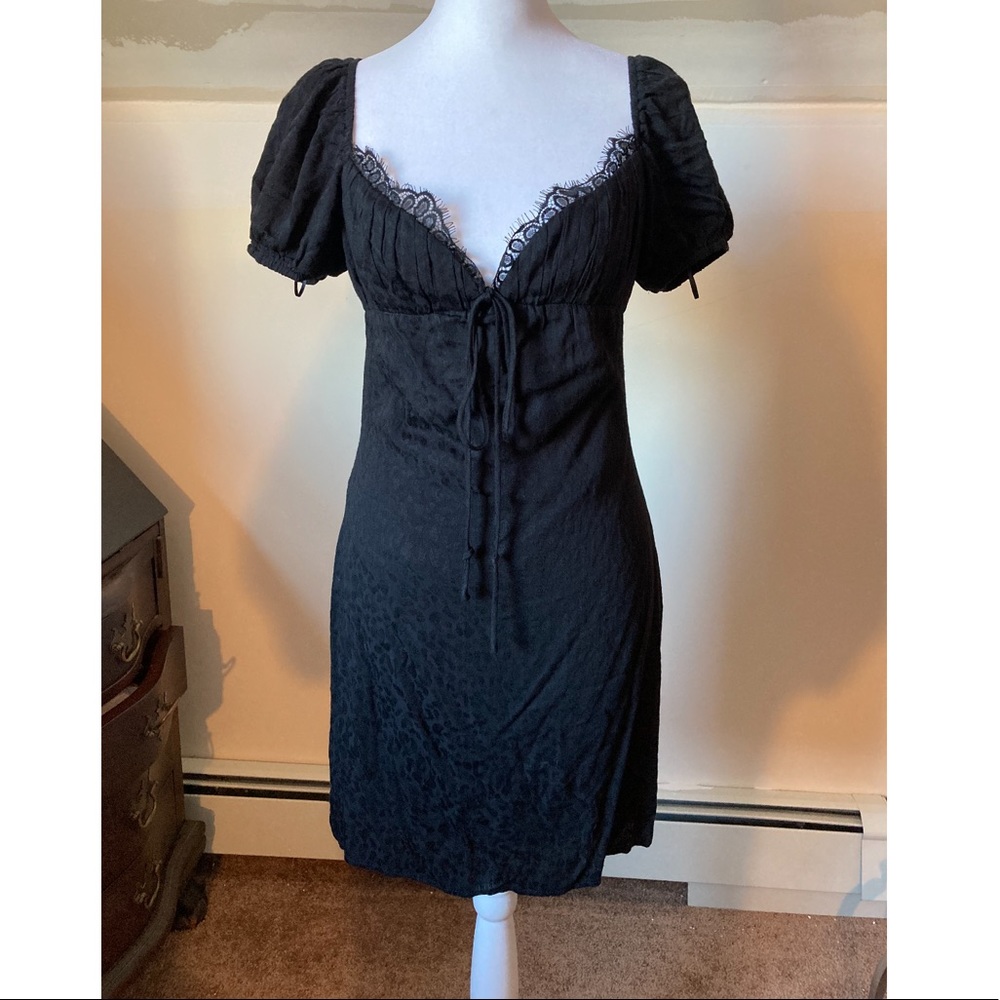 Skylar + Madison Black Lace Animal Print Mini Dress S… - Gem